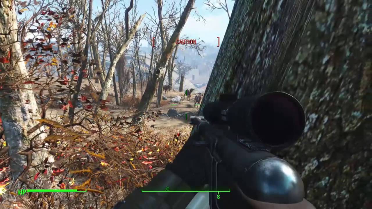 Fallout 4 -hunting some deer - YouTube