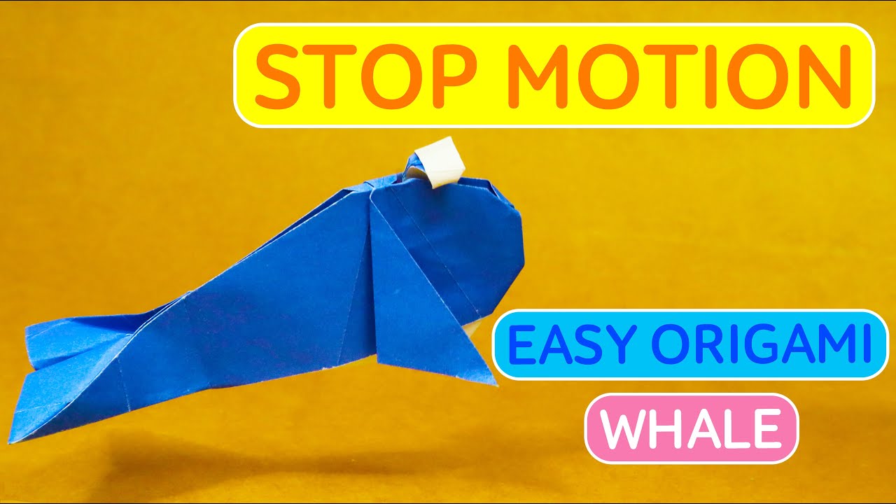 Easy Origami Whale (Yakomoga) STOP MOTION - Origami tutorial - YouTube