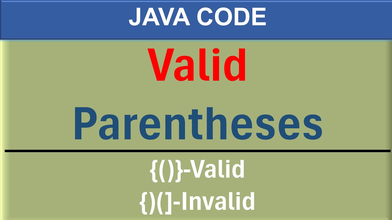 Valid Parantheses Leetcode Problem 20 Youtube