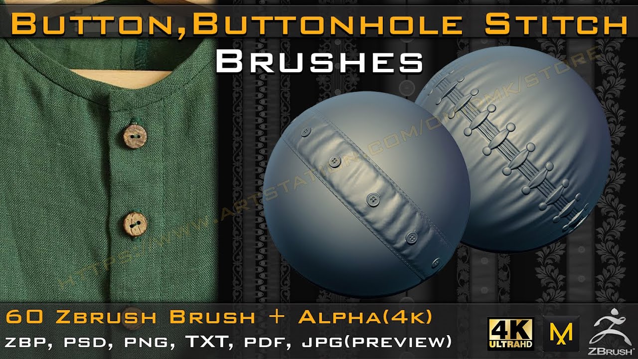60 Button and Buttonhole Stitch brushes - YouTube
