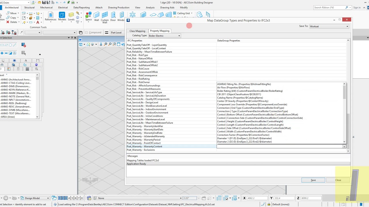 Aecosim IFC Class Pset Mapping - YouTube