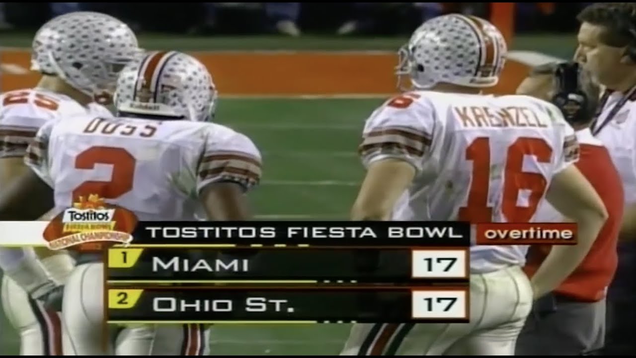 The Ohio State Buckeyes 2002 Championship Overtime Drives - YouTube