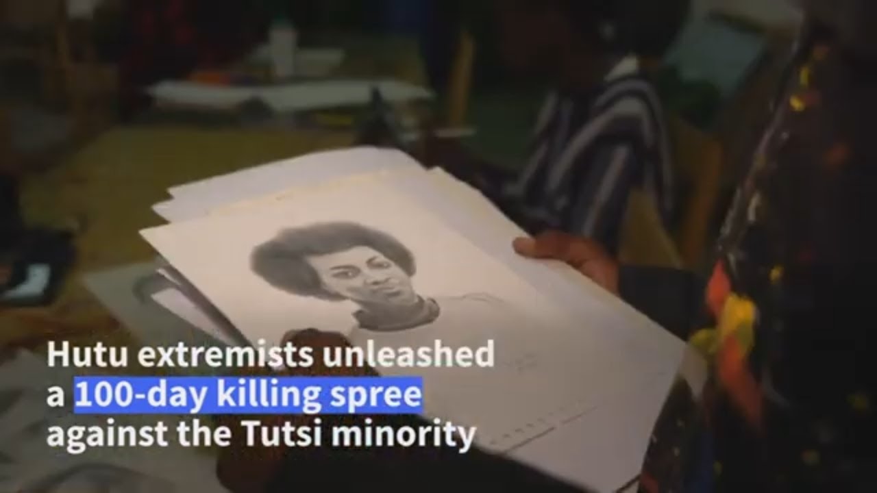 Young Rwandan artists remember genocide victims through portraits - YouTube