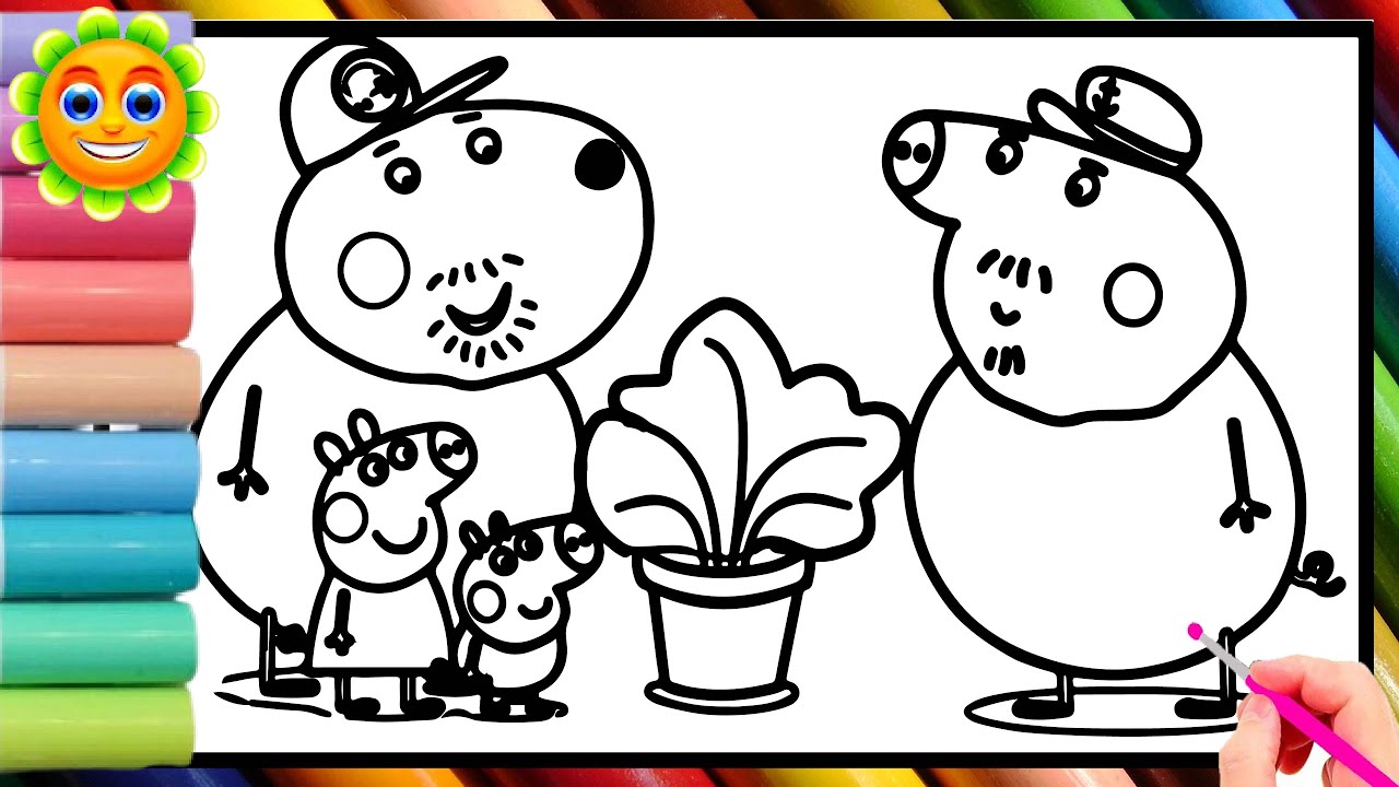 Peppa Pig Family Drawing and Coloring .Peppa Pig Official Full Episodes ...
