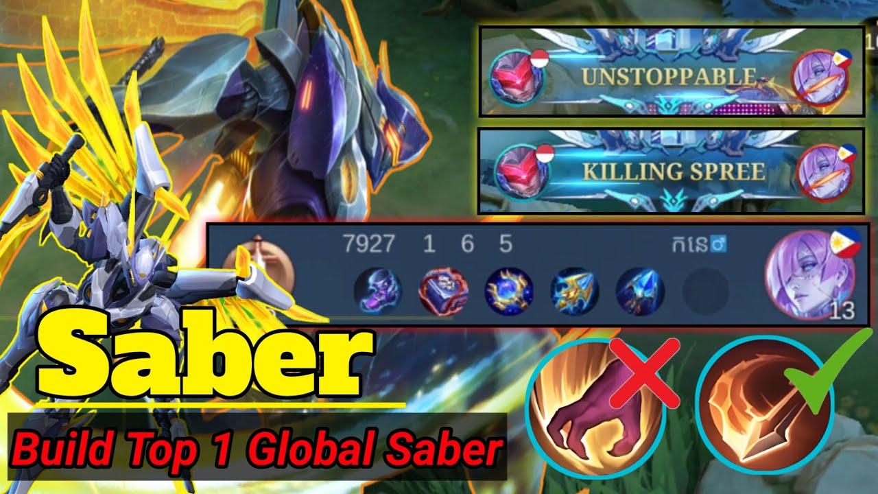 SABER ROAM..!! - Lock Novaria Sampai Surender - Build Top 1 Global ...