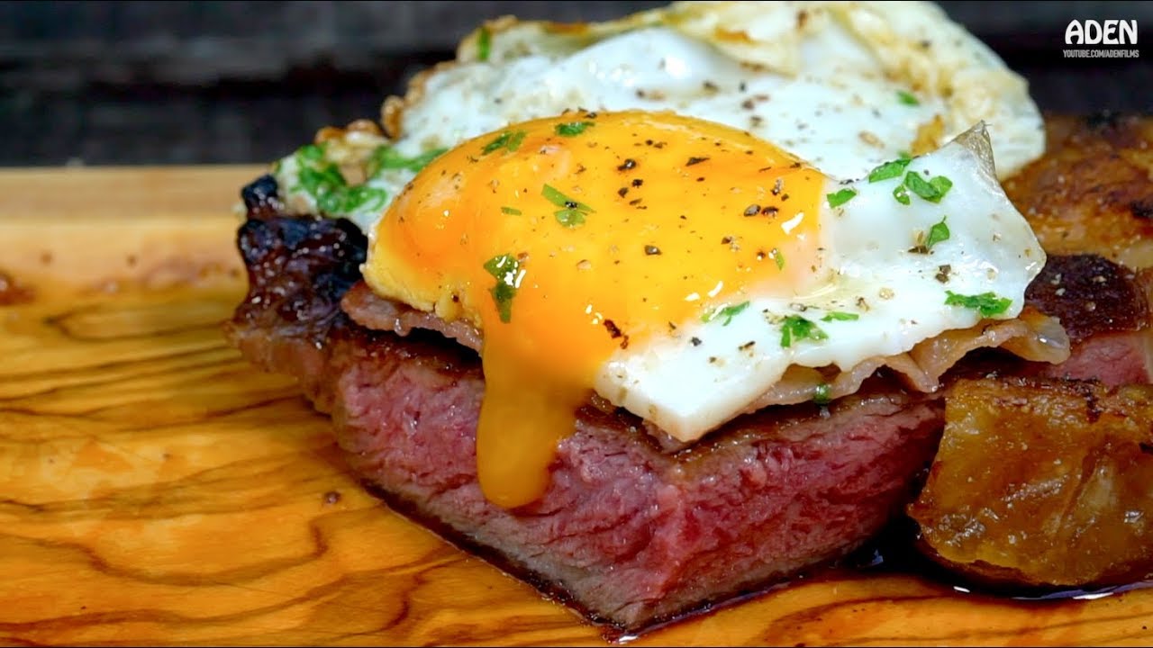 A simple Egg Bacon Steak - Step by Step - YouTube