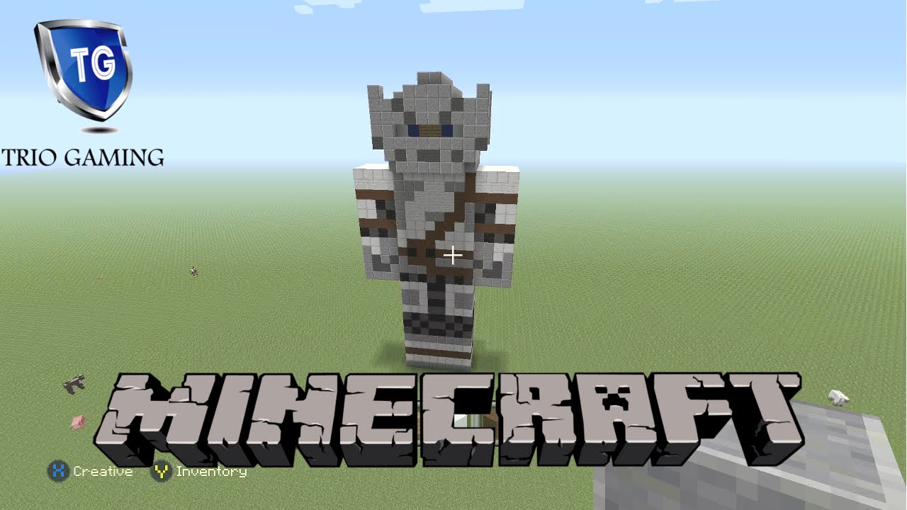 minecraft tutorial statues (Medieval Knight) part 2 - YouTube