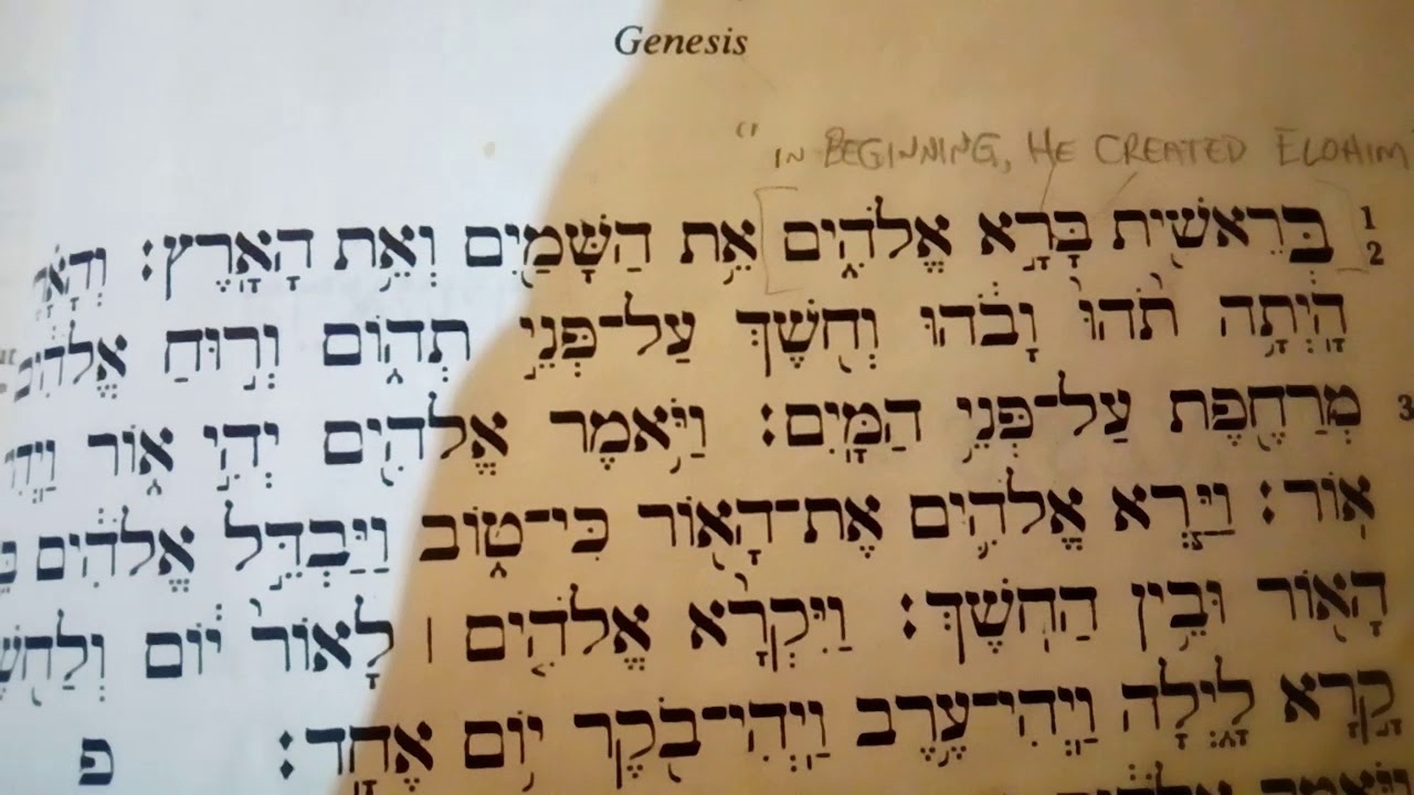 Corso di Ebraico biblico, Torah, Nei Dan e Sefer Yetzirah. Bereshit 1:1 ...