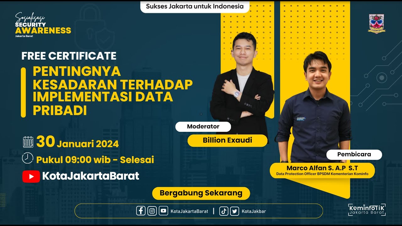 Security Awareness Jakarta Barat: Pentingnya Kesadaran Terhadap Implementasi Data Pribadi - YouTube