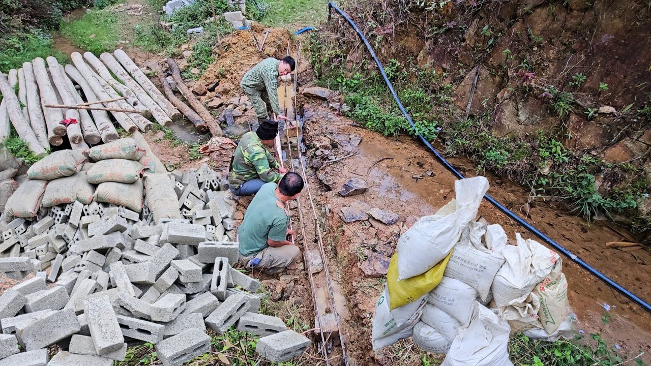 Prepare materials, dig foundations to build ditches and dams leading to ...