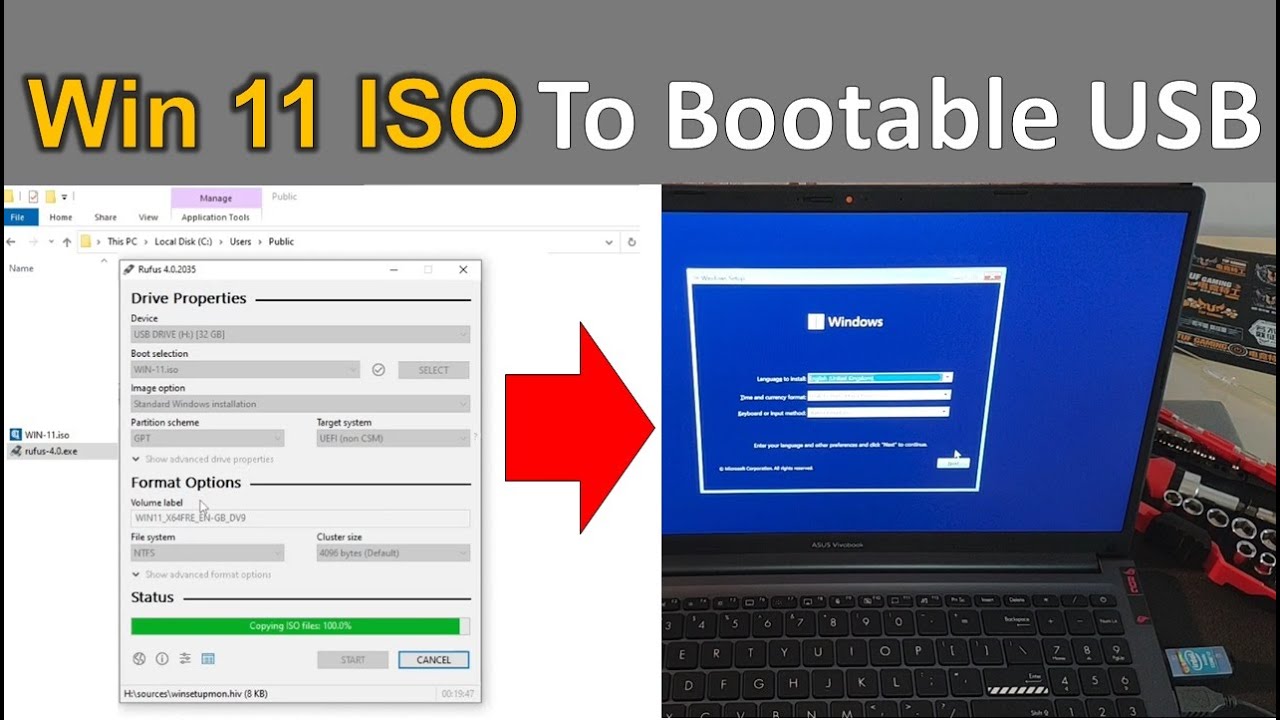 Windows 11 ISO file to Bootable Flash Drive RUFUS - YouTube