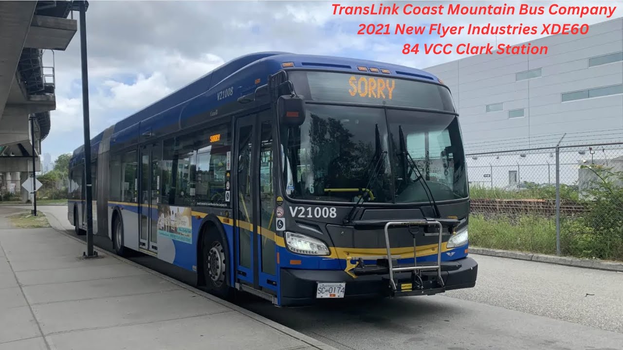 TransLink CMBC 2021 New Flyer Industries XDE60 V21008 on 84 VCC Clark ...