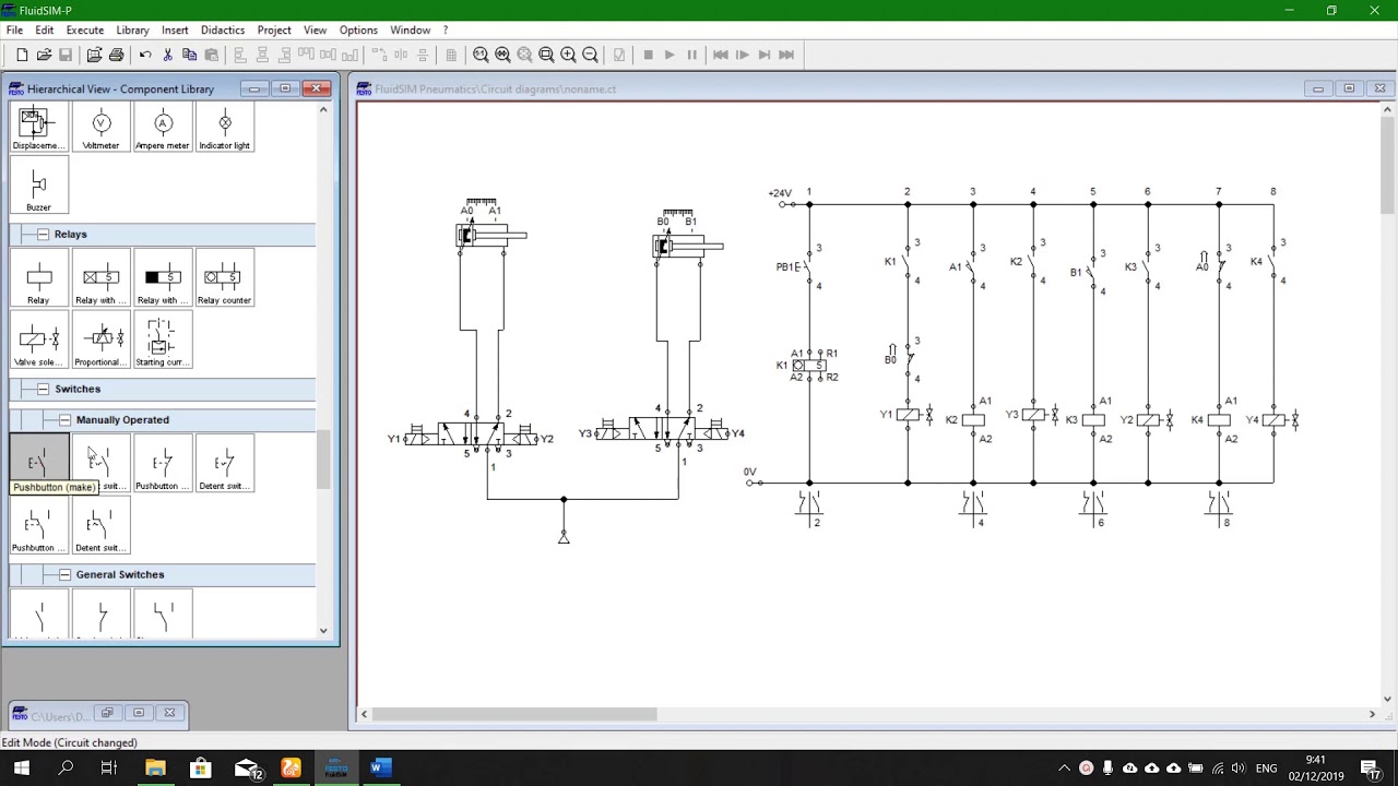 ⚡ Elektropneumatik-fluidsim-Cara membuat rangkaian A+ B+ A- B- plus ...