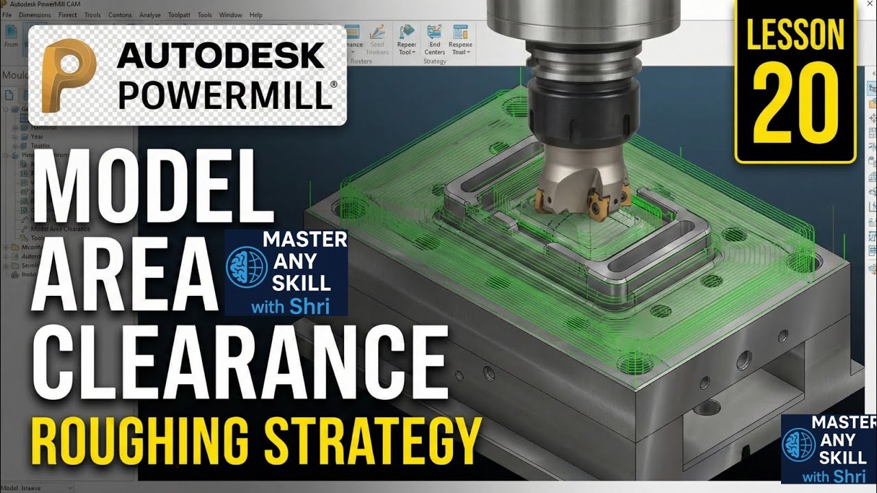 PowerMill Lesson 20 | Model Area Clearance | Advanced Roughing Strategy ...