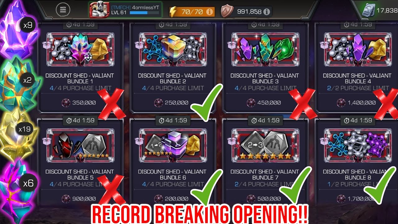 MCOC NEW Deadpool's Discount Shed!! My Biggest Crystal Opening Ever ...