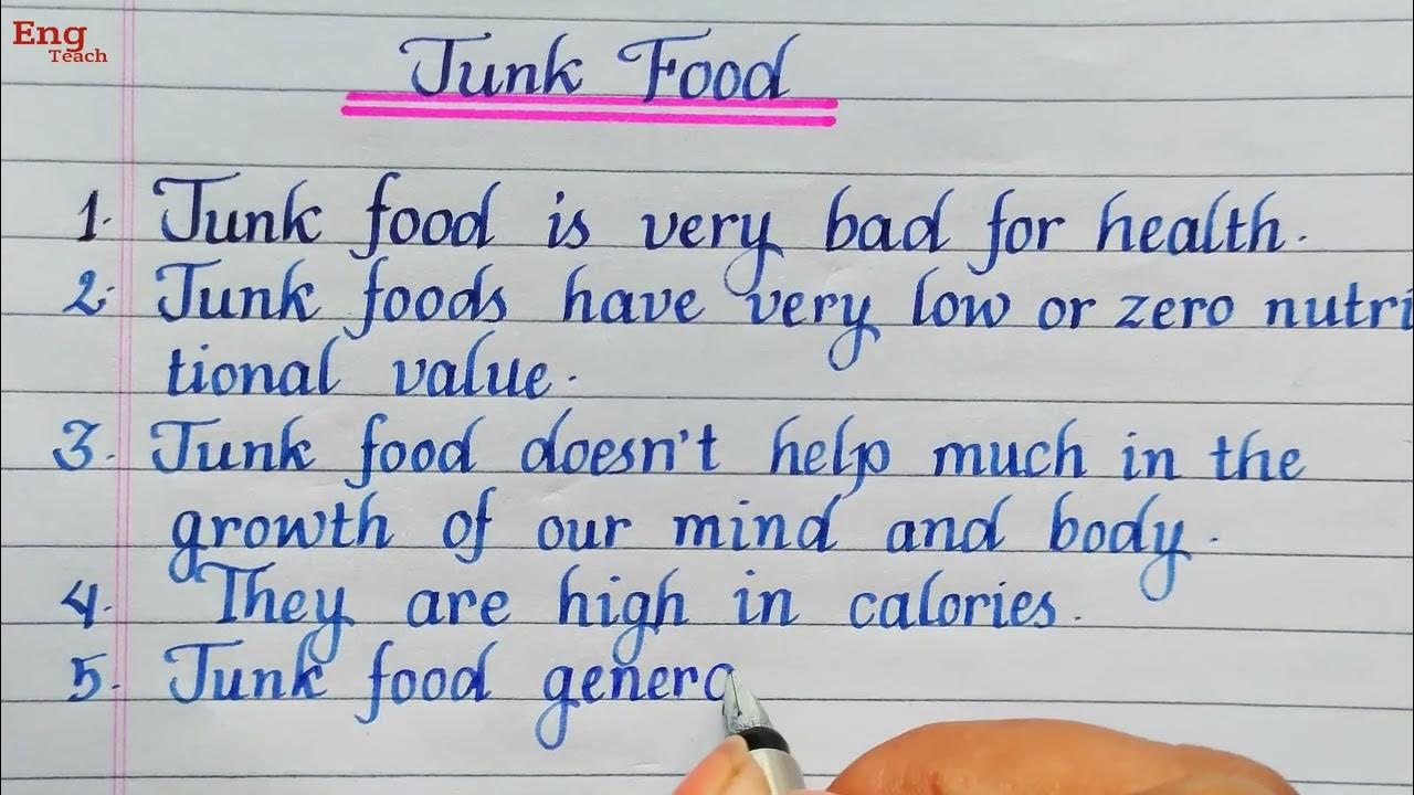 10 lines essay on Junk Food | Essay on Junk food | Essay | English ...