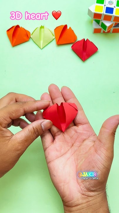 how to make 3D Heart / How to make 3D Heart with paper easy / paper craft / #shorts #diy - YouTube