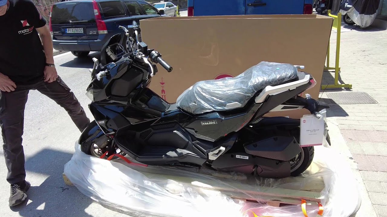 unboxing new 2023 SYM ADX 125cc scooter black color - YouTube