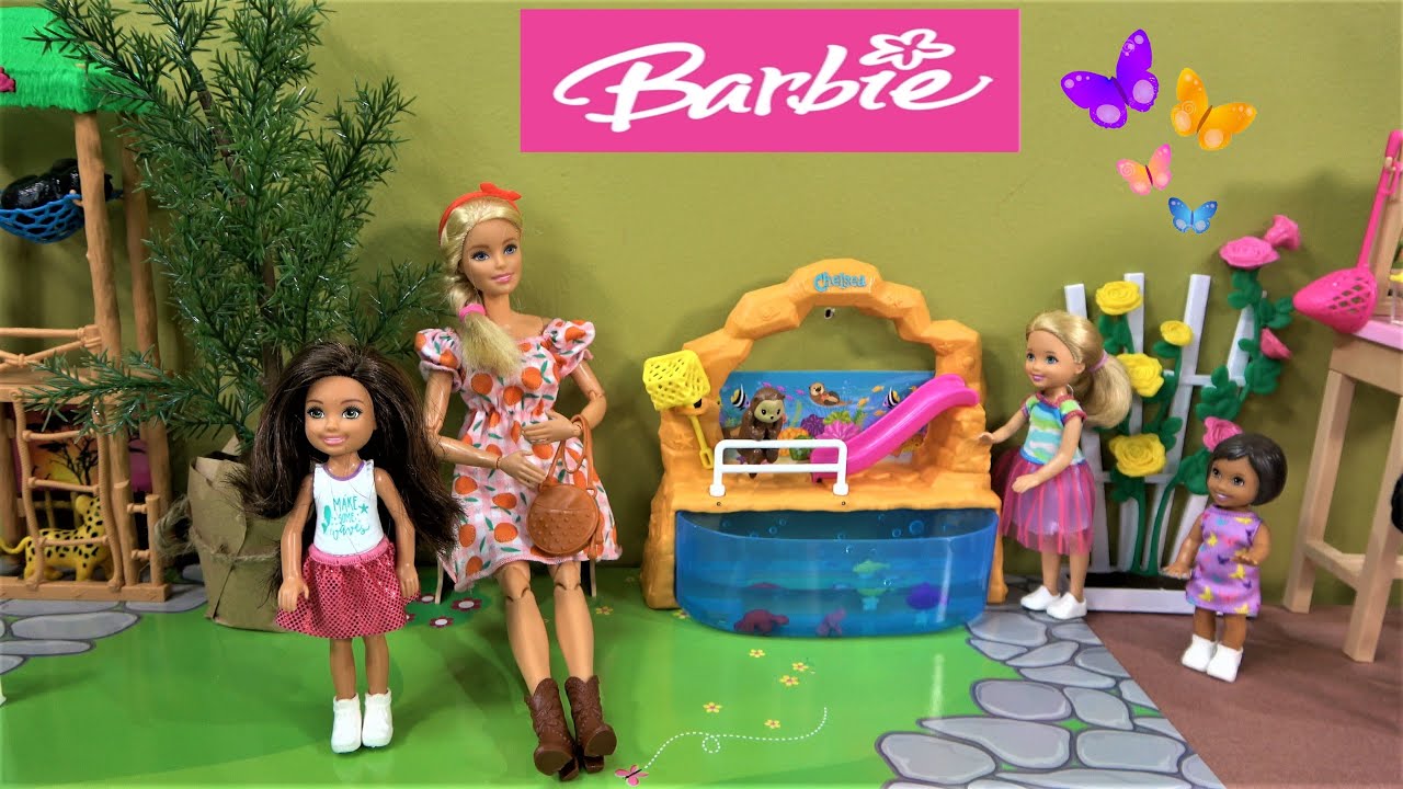 Barbie and Barbie Sister Chelsea Meet New Friends in ZOO and Ken ...