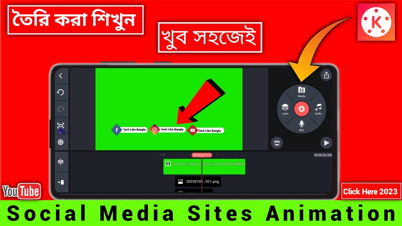 How To Make Social Media Pop Up Animation In Kinemaster || For Youtube ...