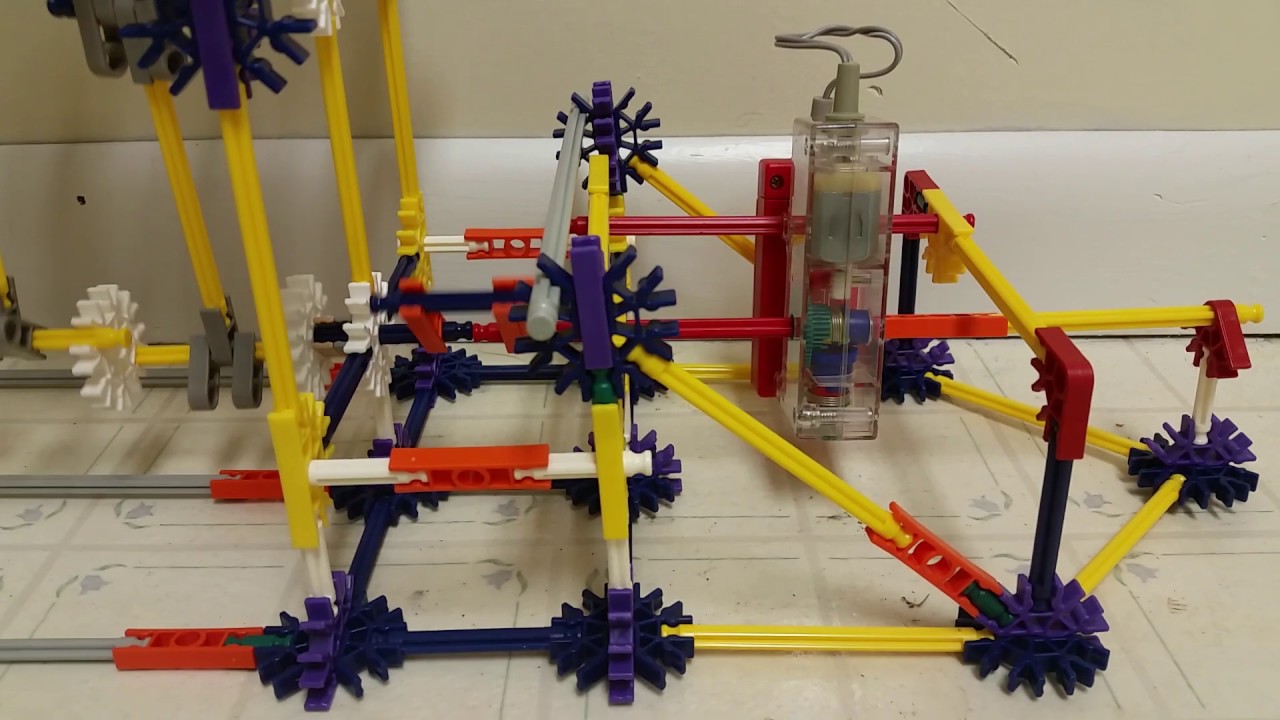 K'NEX MOC / 4 CYLINDER ENGINE / HOW IT WORKS / EDUCATIONAL MOTORIZED ...