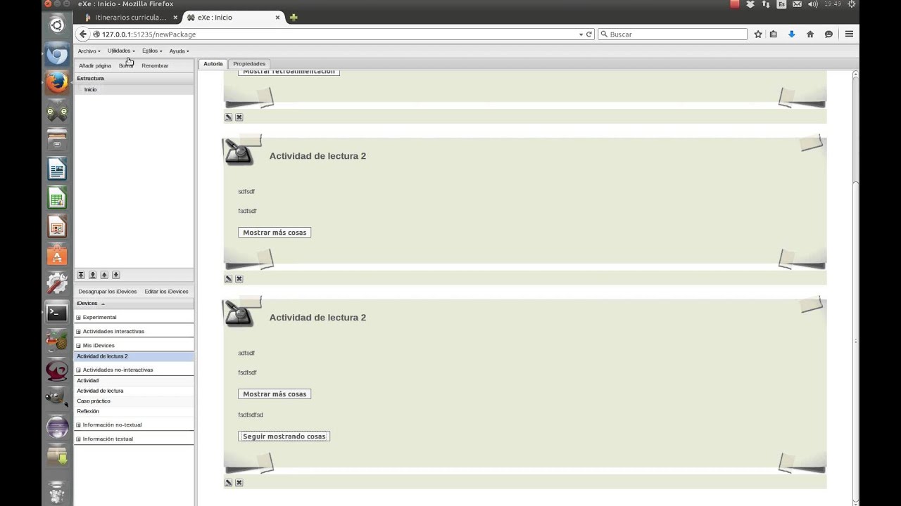 eXeLearning. Clonar el iDevice Actividad de lectura - YouTube