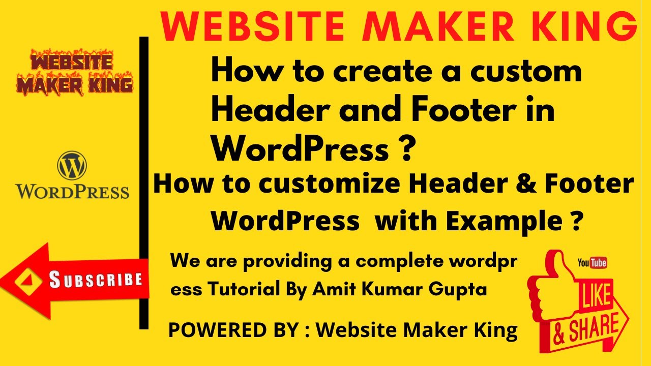 How To Create A Custom Header And Footer In WordPress Customize How To Create A Custom Header And Footer In WordPress Customize