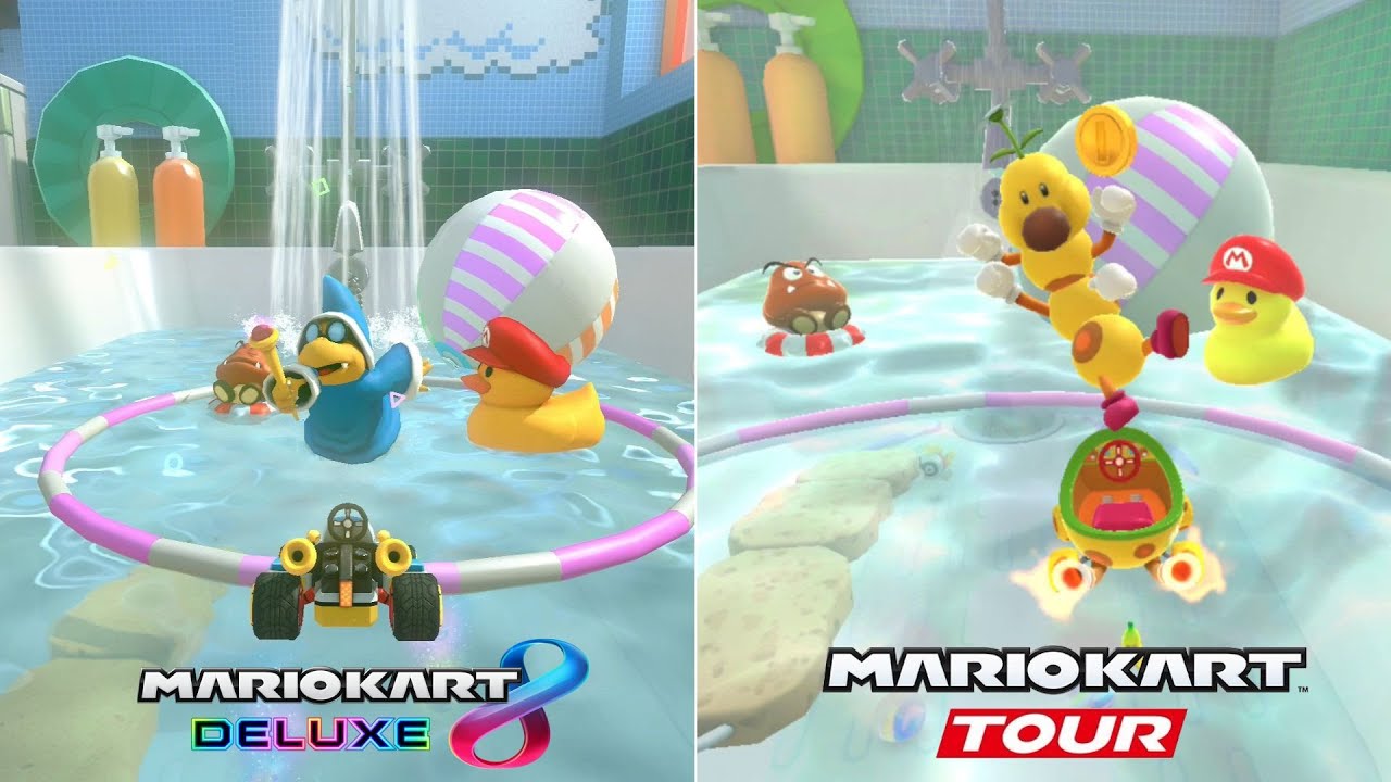 Evolution Of Squeaky Clean Sprint Course In Mario Kart Games - YouTube