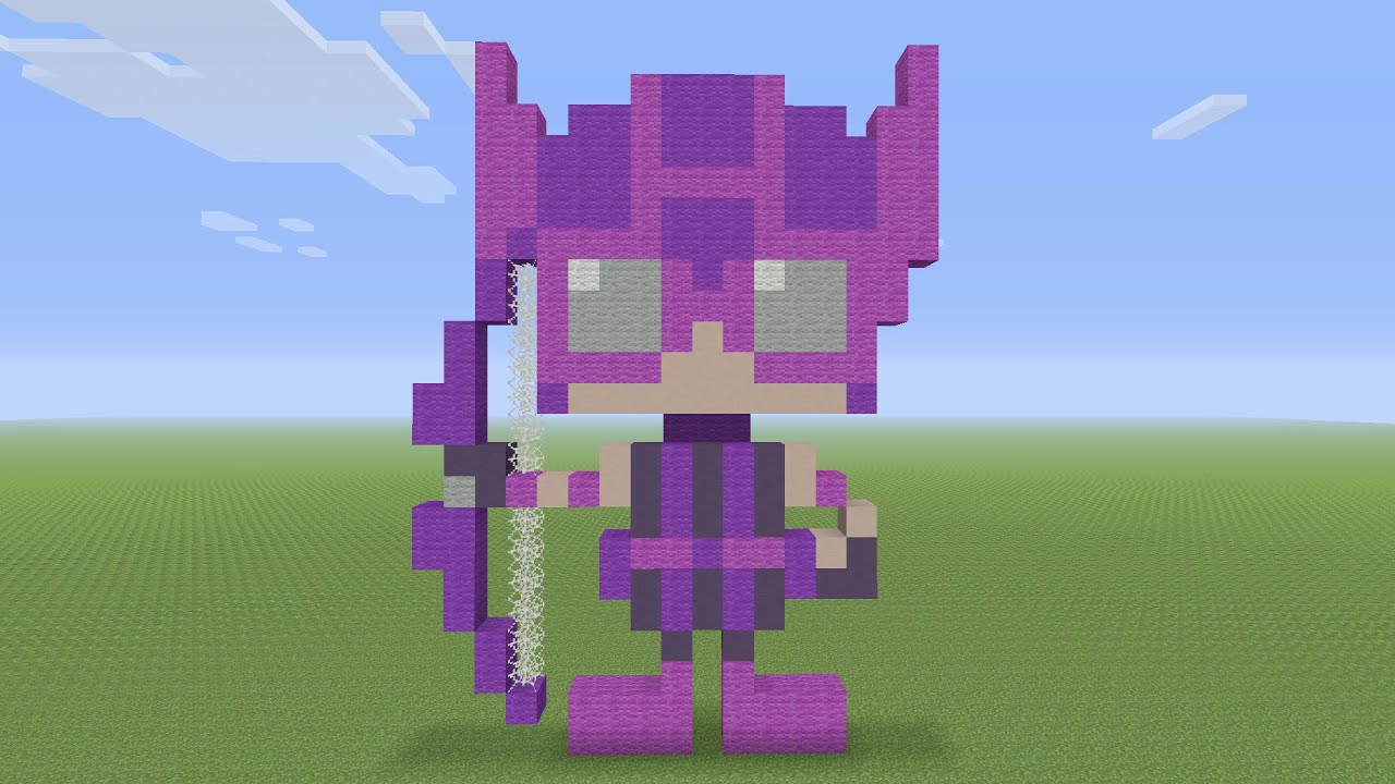 Minecraft Pixel Art - Hawkeye From The Avengers - YouTube