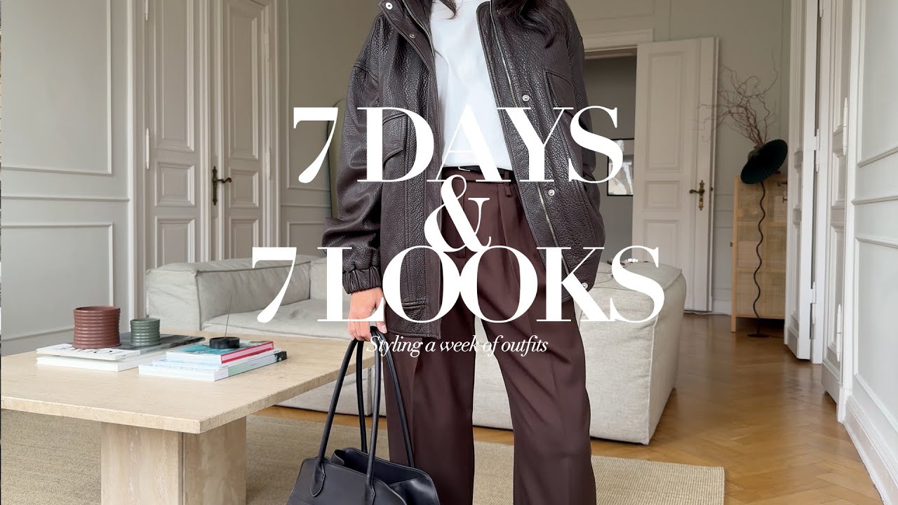 7 Days & 7 Looks | Fall Outfit Ideas | Minimal Wardrobe - YouTube
