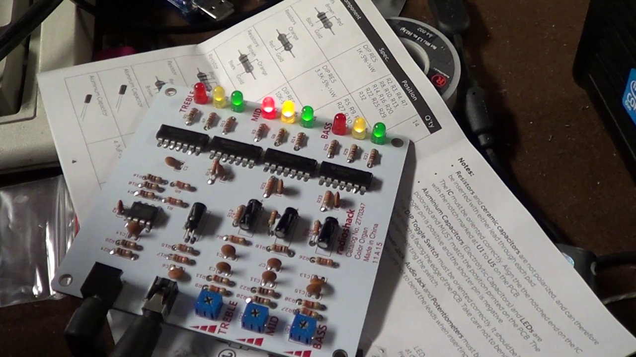 RadioShack Color Organ Kit Demo - YouTube