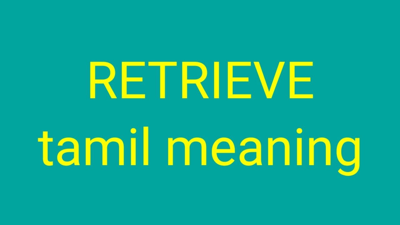 RETRIEVE tamil meaning/sasikumar - YouTube