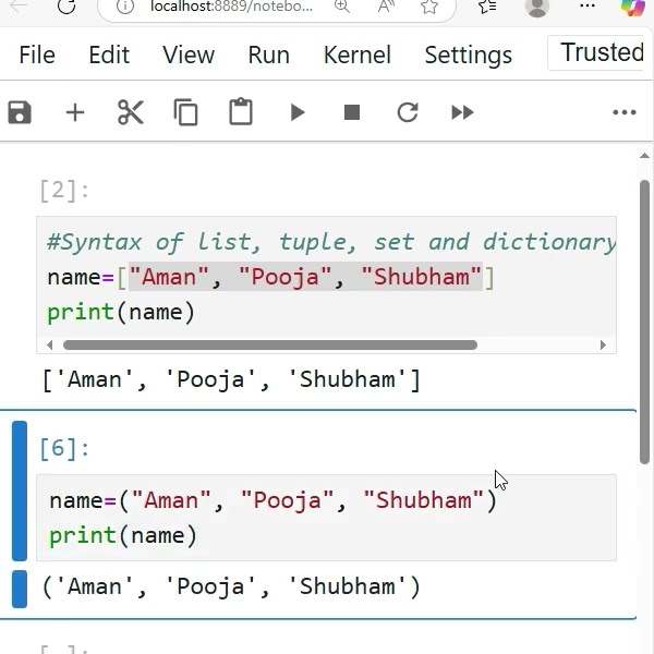 Syntax of List, Tuple, Set and Dictionary in Python - YouTube