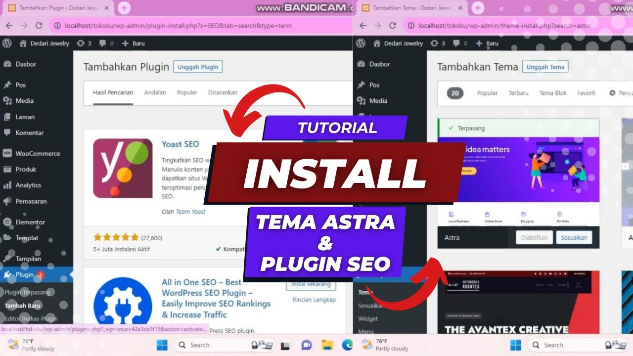 Tutorial Install Tema Astra Dan Plugin SEO Pada WordPress - YouTube