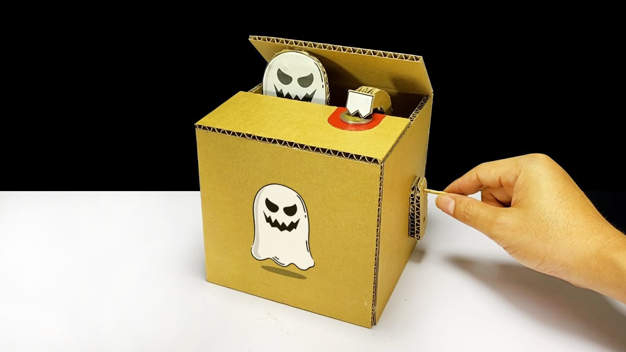 DIY Ghost Stealing Coin Bank From Cardboard [71] | ออมสินผีเก็บเหรียญ ...