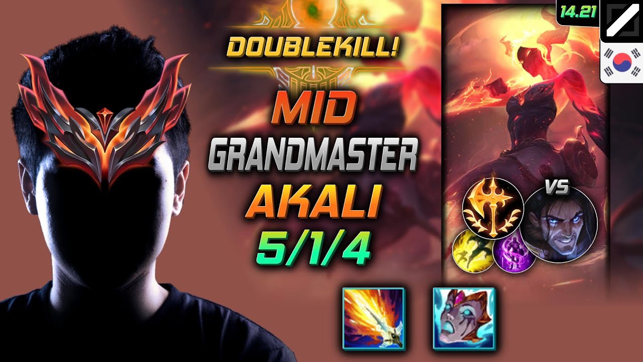 아칼리 미드 템트리 룬 리치베인 정복자 - Akali Mid - 롤 KR 천상계 패치 14.21 - YouTube