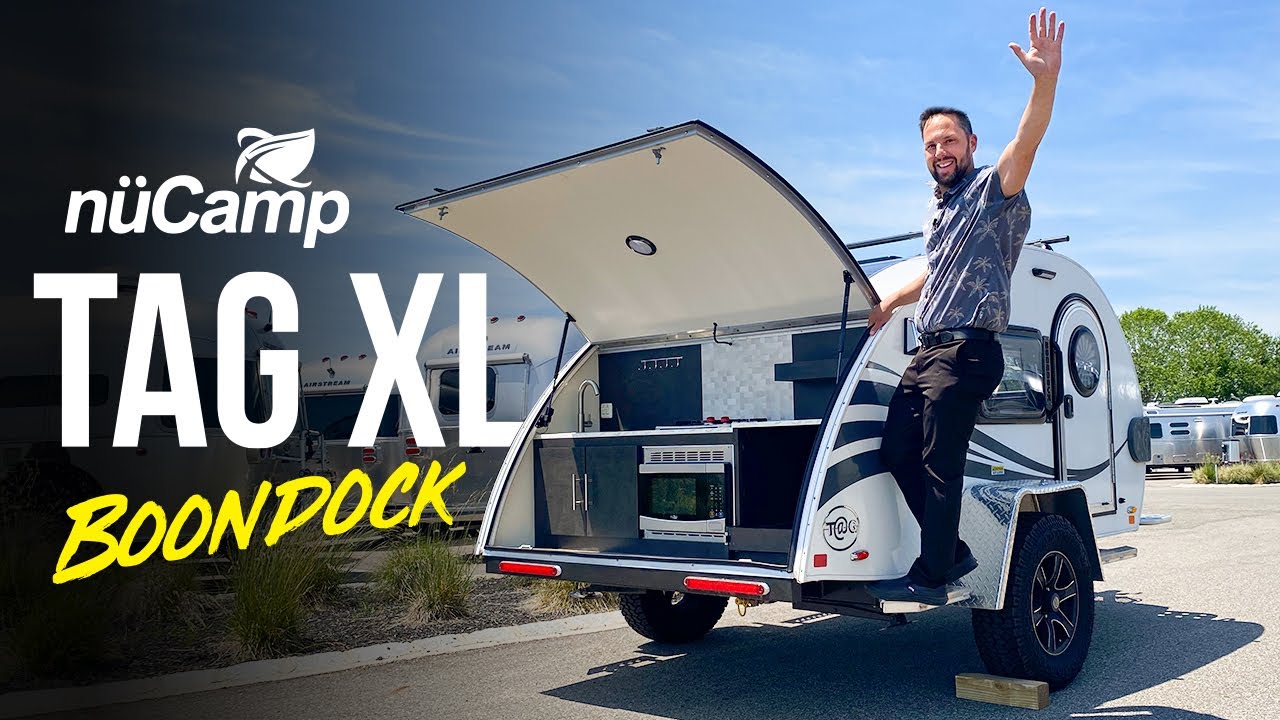 Tiny Tear Drop Camper | 2022 NuCamp TAG XL Boondock Tour - YouTube