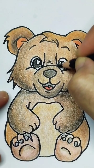 menggambar dan mewarnai beruang imut #drawing #shorts #shortvideo # ...
