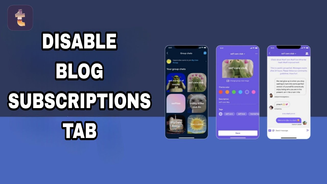 How To Disable And Turn Off Blog Subscriptions Tab On Tumblr App - YouTube