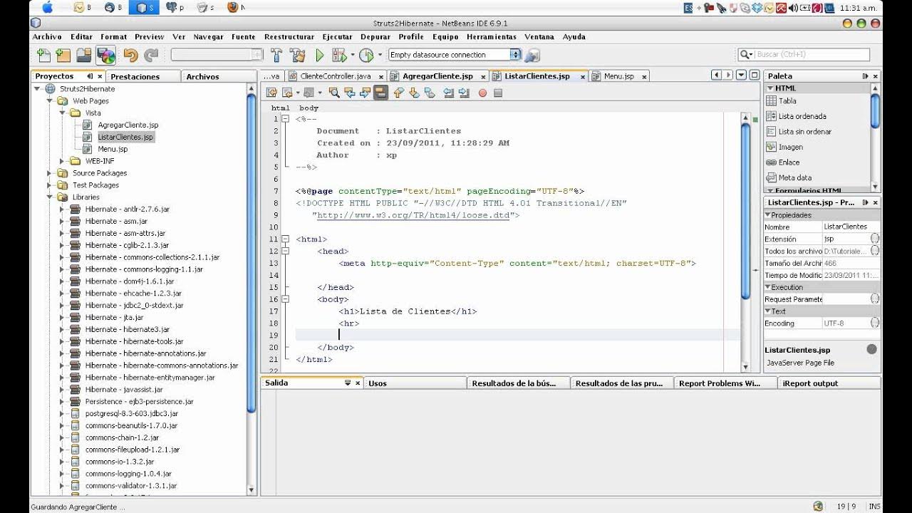 Tutorial Struts 2 con Hibernate 3 en NetBeans 6.9.1 - YouTube