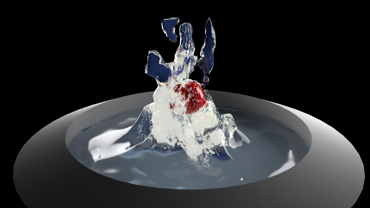 3D WATER SPLASH - Test 011 - YouTube