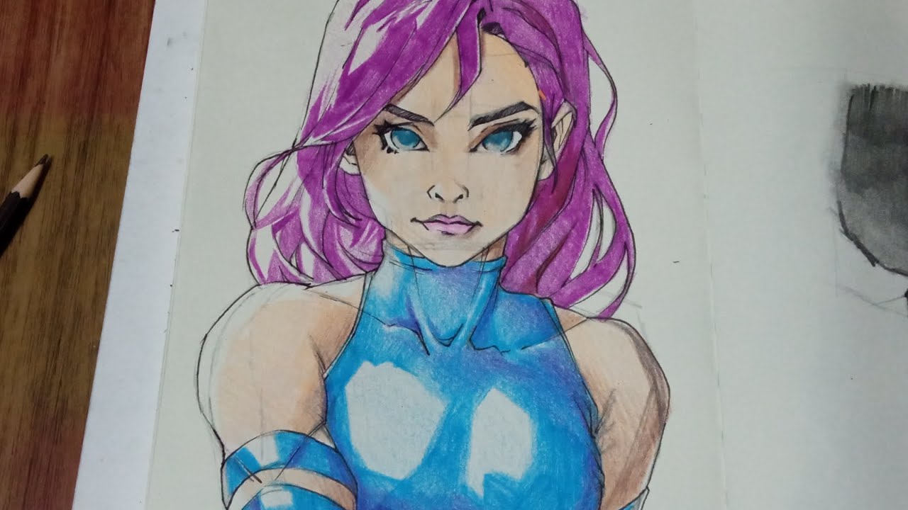 drawing PSYLOCKE full_#speeddrawing - YouTube