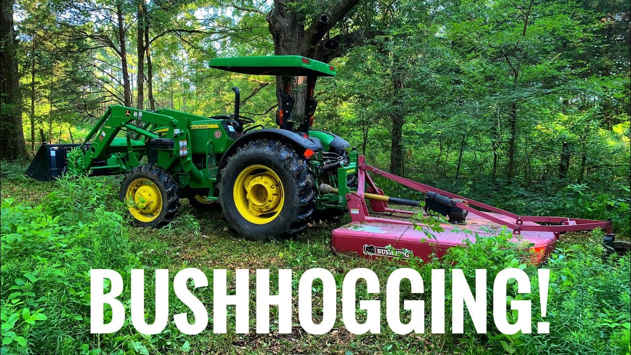 BUSHHOGGING with a John Deere! - YouTube