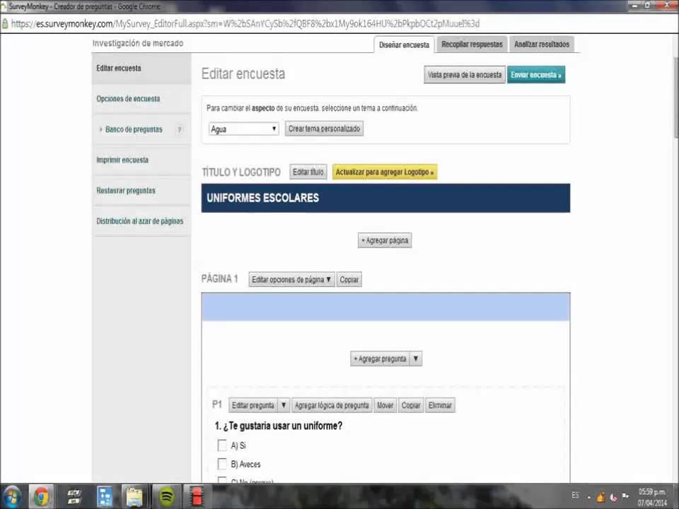 Tutorial para realizar una encuesta en SurveyMonkey - YouTube