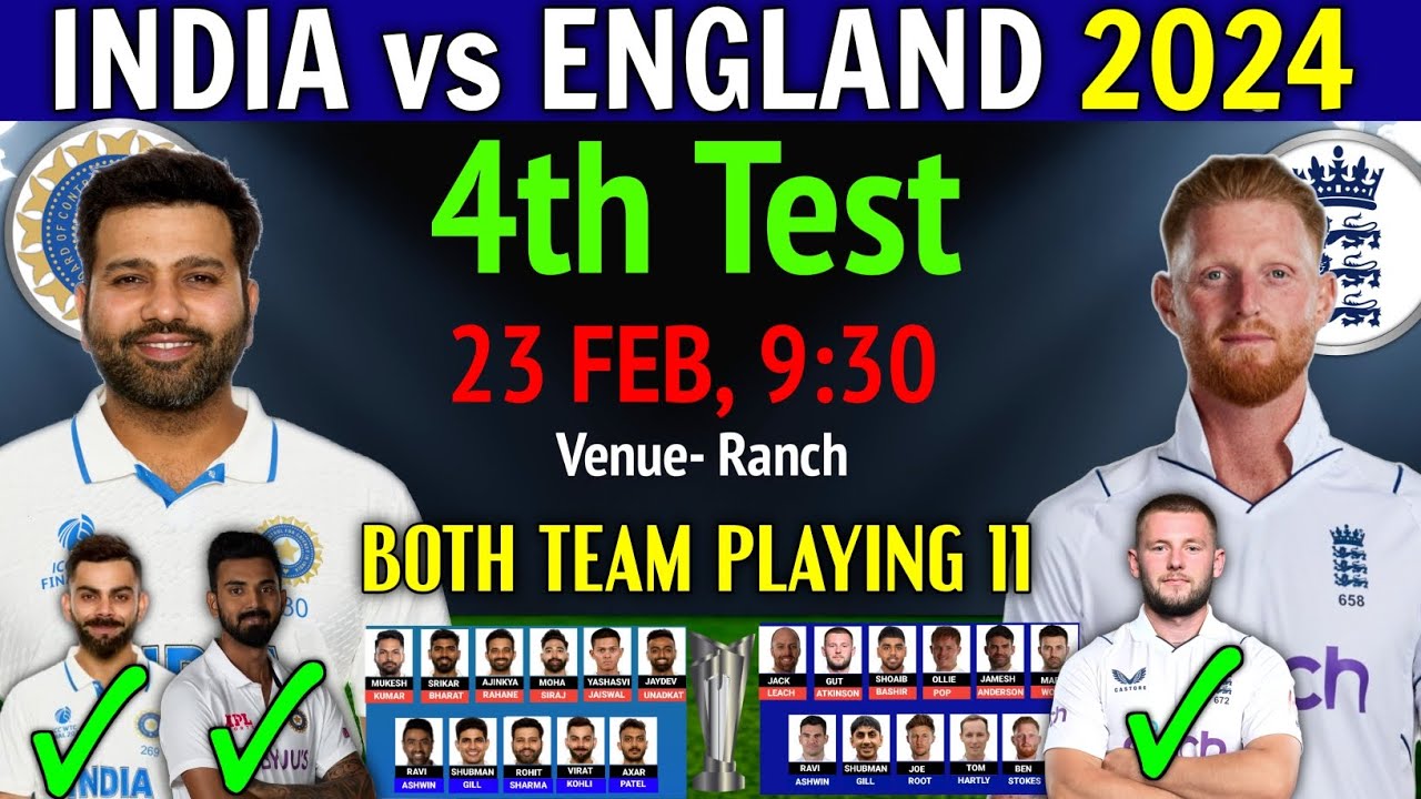 India vs England 4th Test Match 2024 | India vs England 4th Test ...