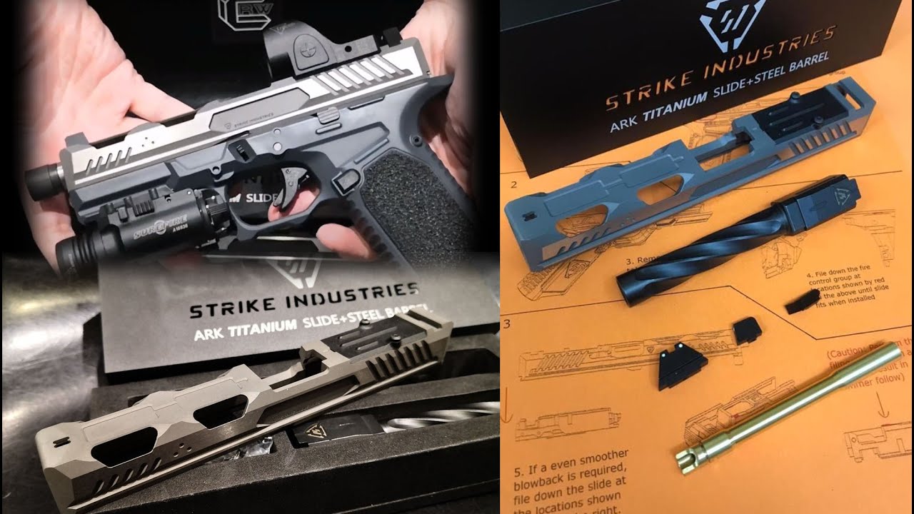 Strike industries Titanium ARK Slide set for Marui G17 gen3 - YouTube
