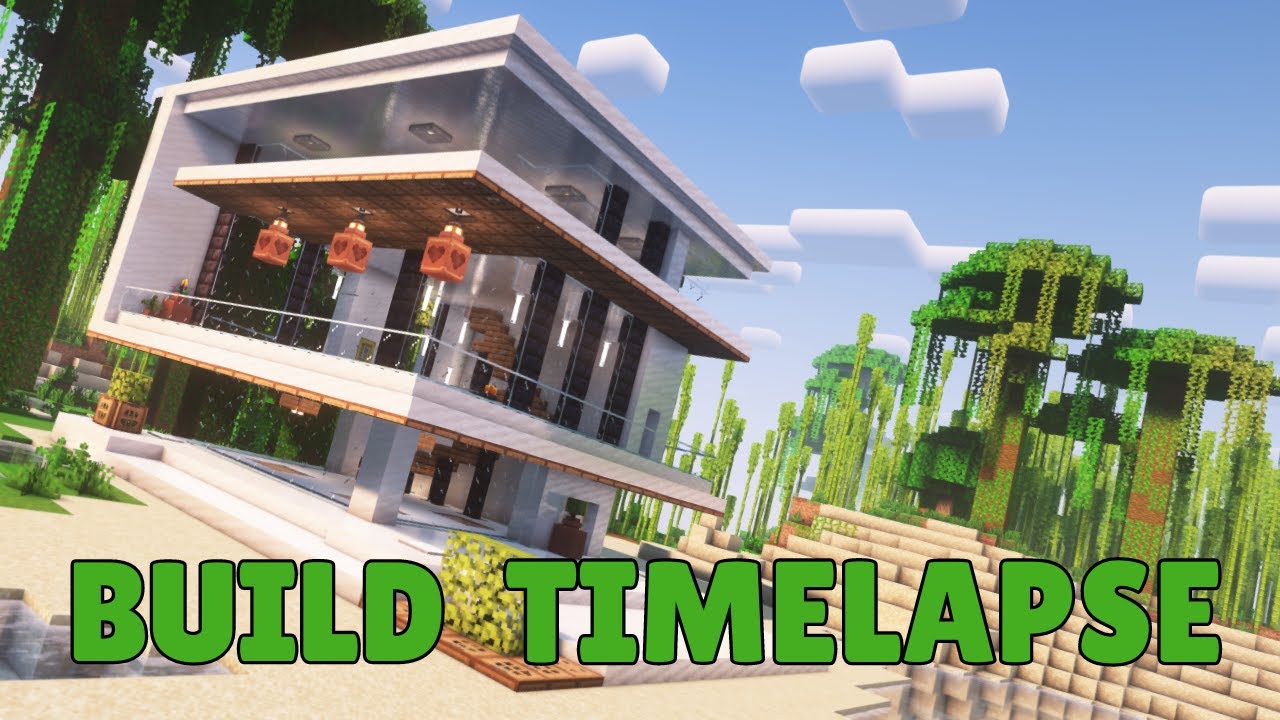 Modern Beach House - Full Timelapse | Minecraft build timelapse # ...
