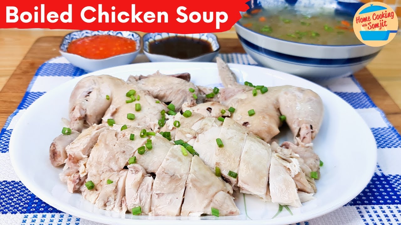 Healthy Whole Chicken Recipe for Dinner - Boiled Chicken Soup - YouTube