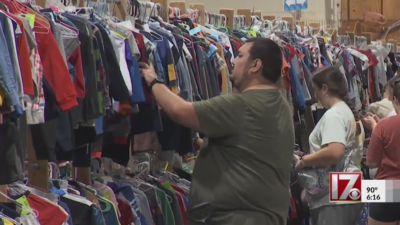 Kids Exchange Consignment sale opens to public in Raleigh - YouTube