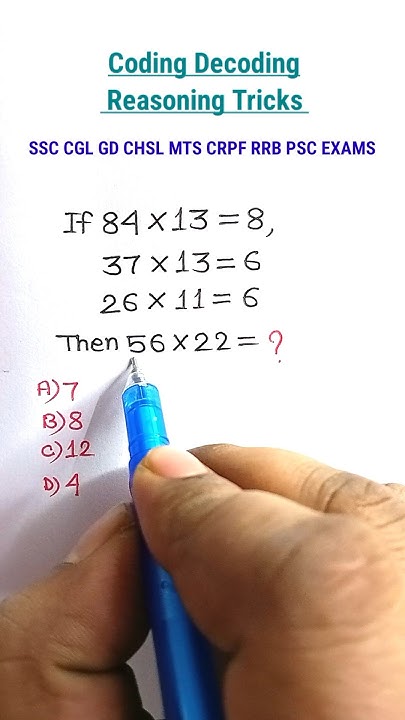 Coding Decoding | Coding Decoding Reasoning Tricks| Reasoning for SSC GD CHSL MTS WBPSC | - YouTube